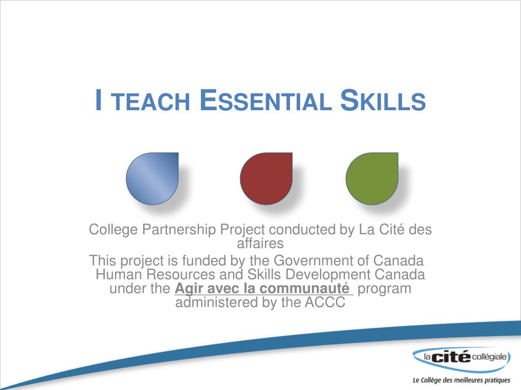 PPT - I teach Essential Skills PowerPoint Presentation, free download ...