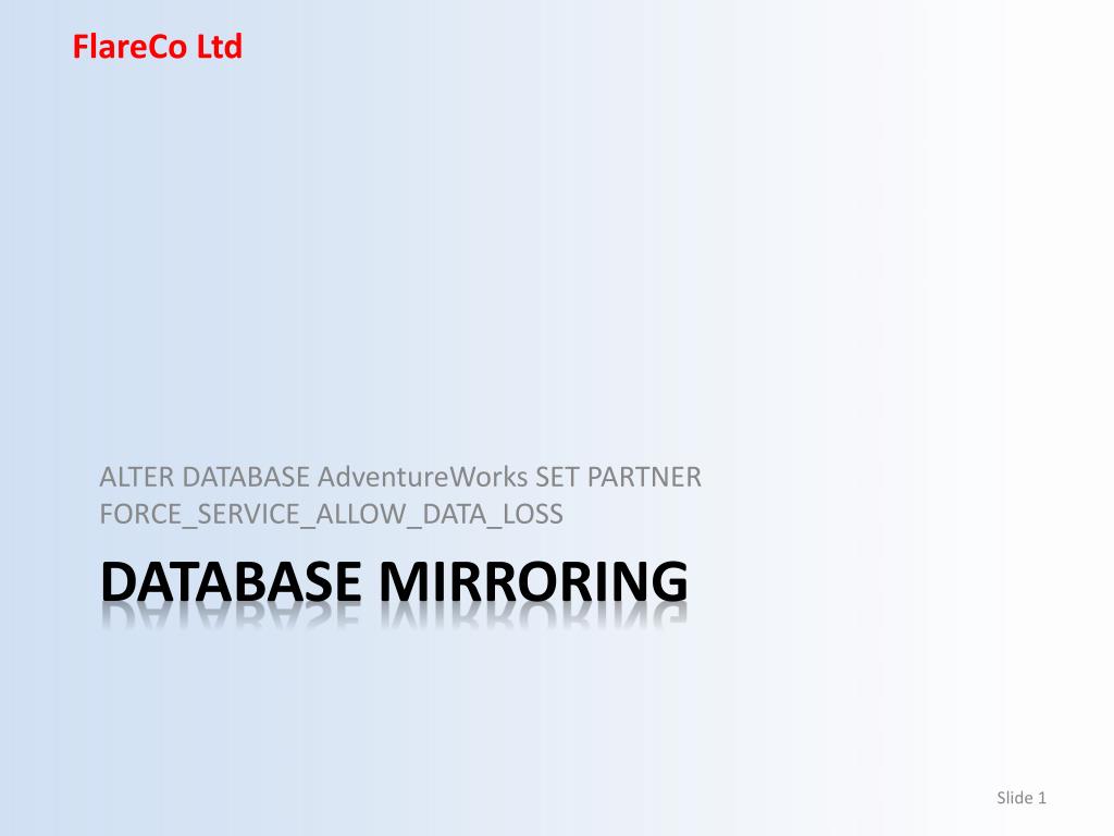 PPT - Database mirroring PowerPoint Presentation, free download - ID:4869306