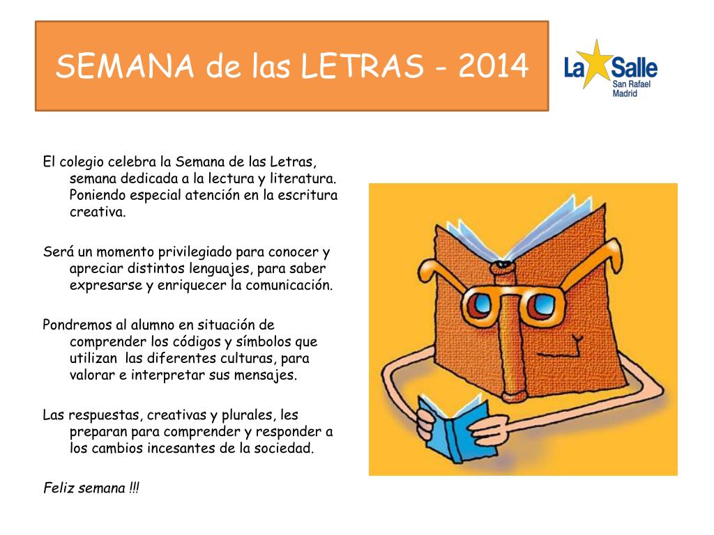 PPT - SEMANA de las LETRAS - 2014 PowerPoint Presentation, free ...