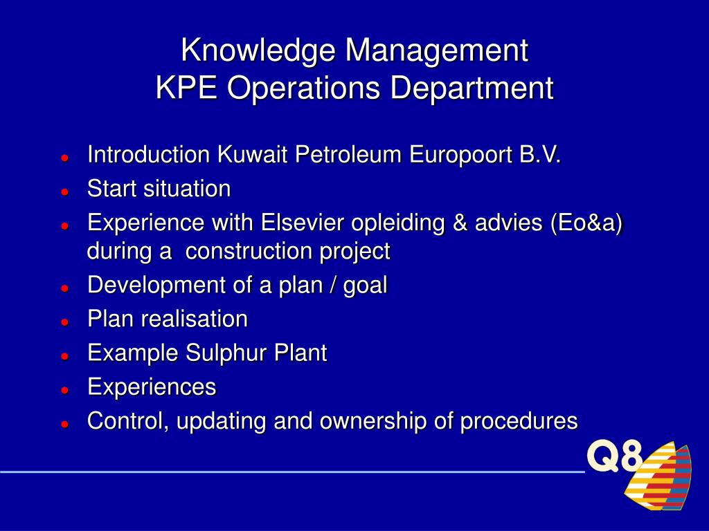 PPT - Knowledge Management KPE Operations Department PowerPoint ...