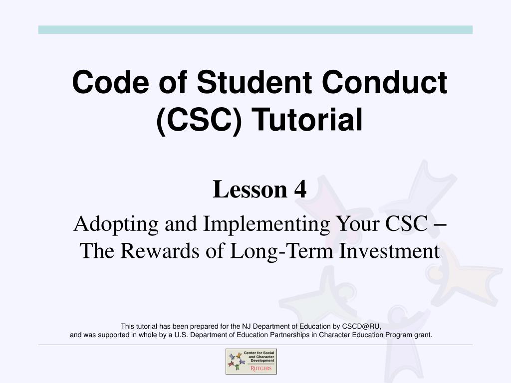 PPT - Code of Student Conduct (CSC) Tutorial PowerPoint Presentation ...