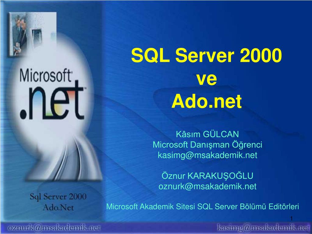 PPT - SQL Server 2000 ve Ado PowerPoint Presentation, free download ...