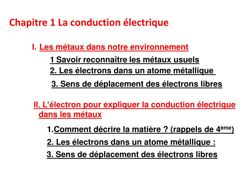 PPT - Chapitre 1 La conduction électrique PowerPoint Presentation, free download - ID:4889497