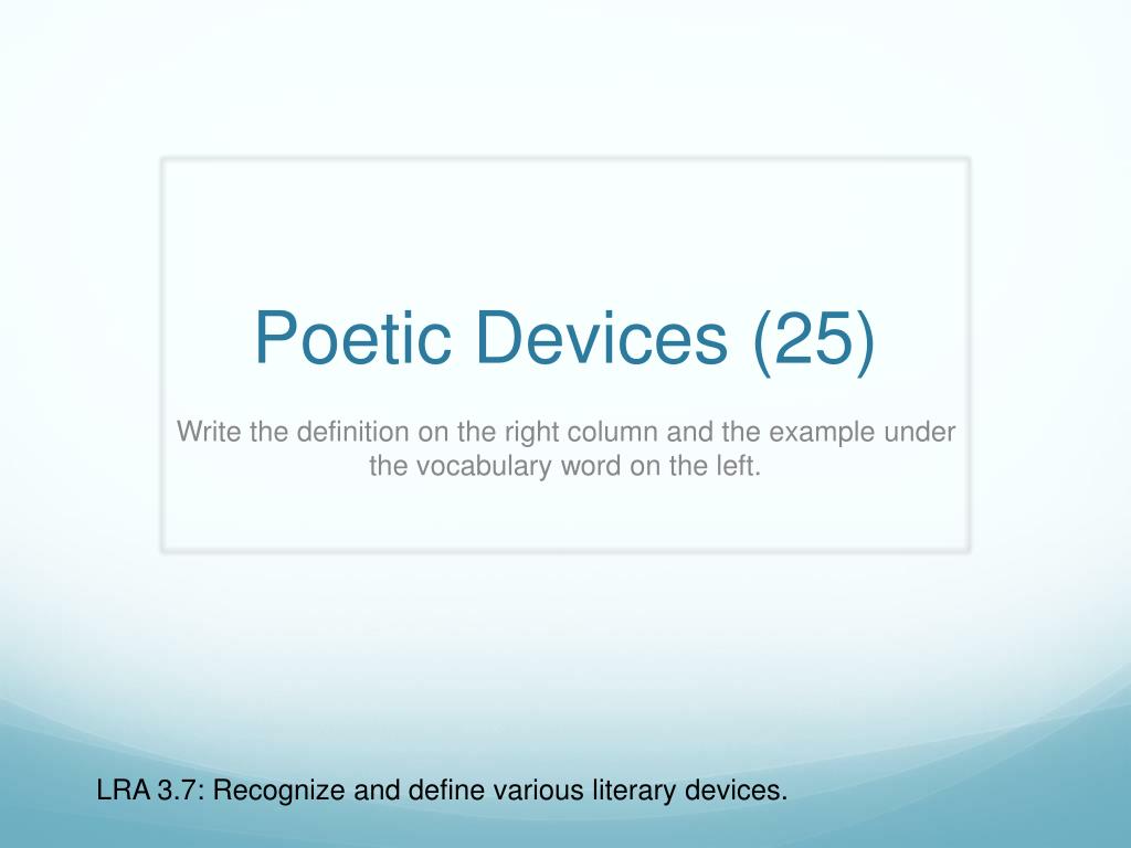 PPT - Poetic Devices (25) PowerPoint Presentation, free download - ID:4890263