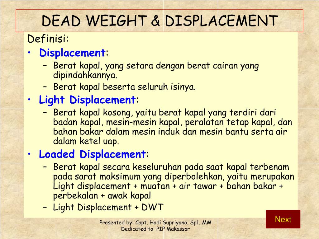 PPT - DEAD WEIGHT & DISPLACEMENT PowerPoint Presentation, free download ...