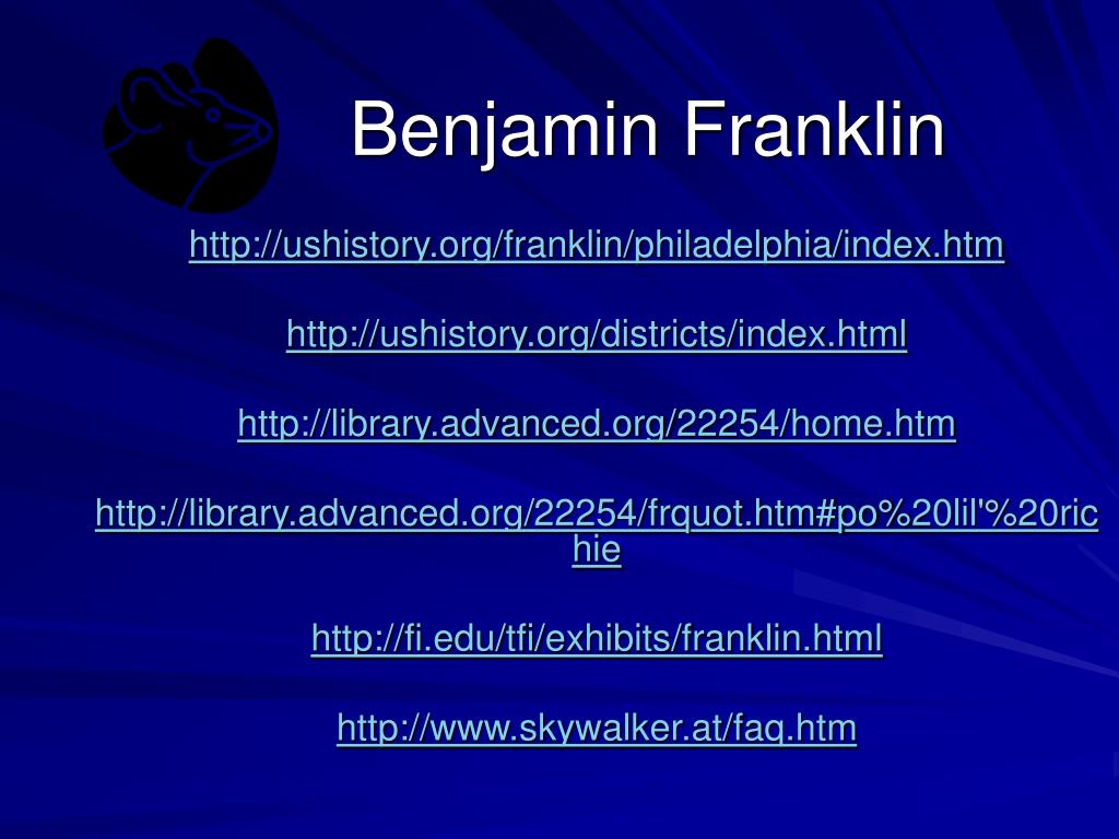 PPT - Benjamin Franklin PowerPoint Presentation, free download - ID:4903230