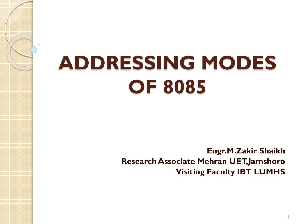 PPT - ADDRESSING MODES OF 8085 PowerPoint Presentation, free download ...