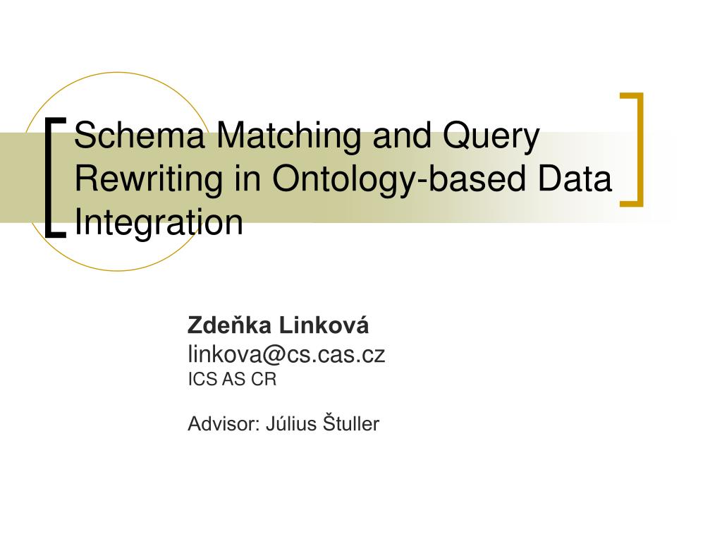 PPT - Schema Matching a nd Query Rewriting in Ontology-based Data Integration PowerPoint ...