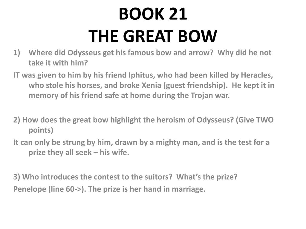 PPT - The Significance of Odysseus' Bow in "The Great Bow" PowerPoint ...