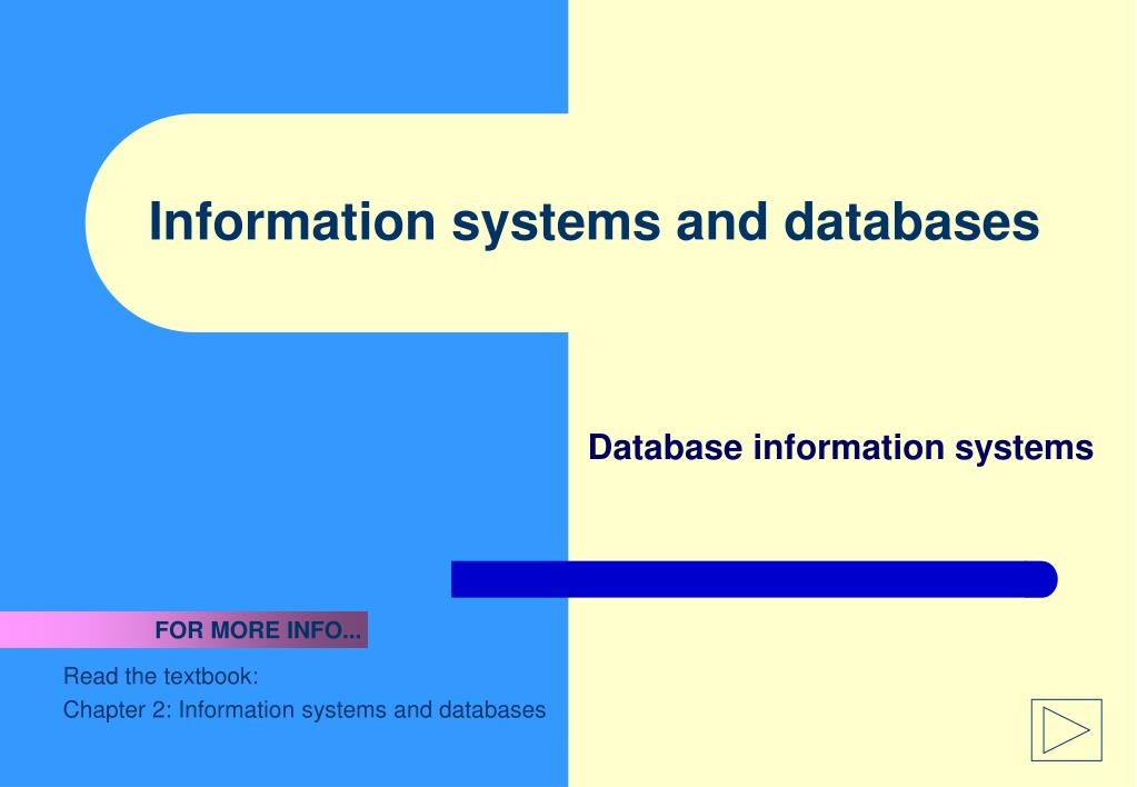 PPT - Information systems and databases PowerPoint Presentation, free ...