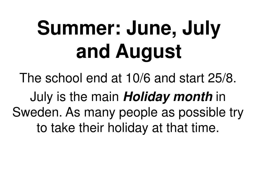 PPT - Summer: June, July and August PowerPoint Presentation, free ...