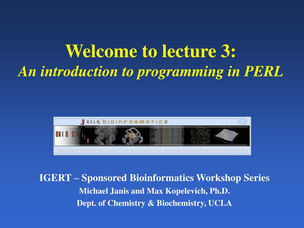 PPT - Welcome to lecture 3: An introduction to programming in PERL PowerPoint Presentation - ID ...