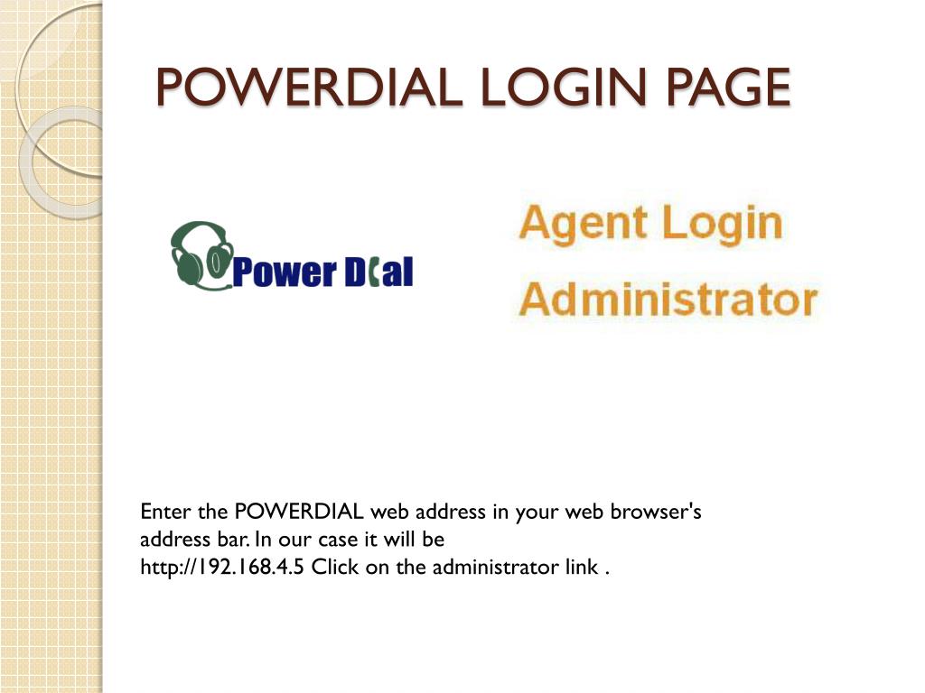 PPT - POWERDIAL LOGIN PAGE PowerPoint Presentation, free download - ID ...