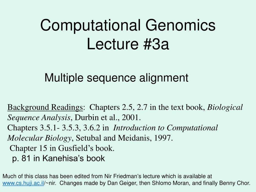 PPT - Computational Genomics Lecture #3a PowerPoint Presentation, free ...