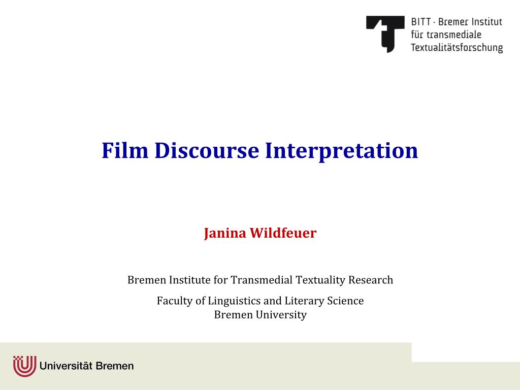 PPT - Film Discourse Interpretation PowerPoint Presentation, free ...