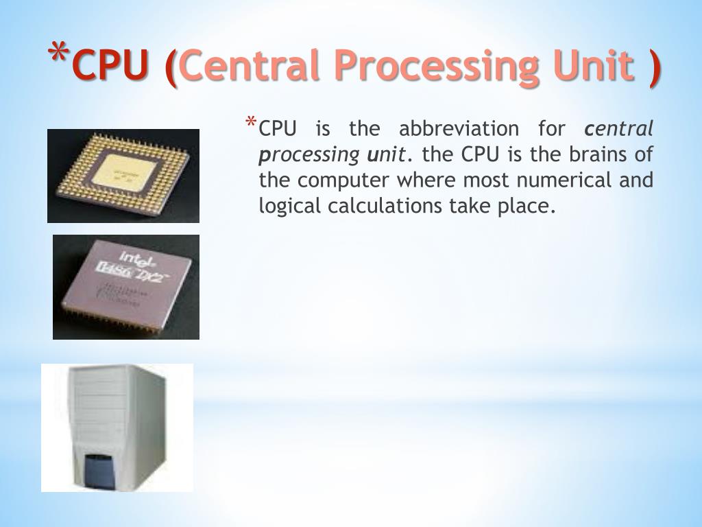 PPT - CPU ( Central Processing Unit ) PowerPoint Presentation, free ...