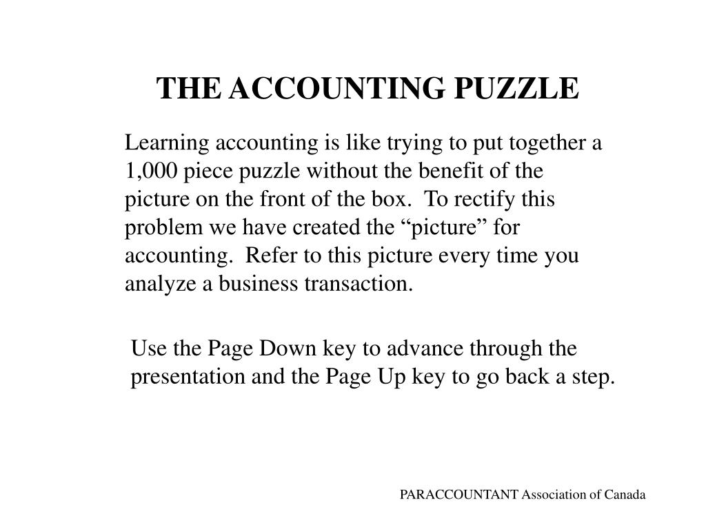 PPT - THE ACCOUNTING PUZZLE PowerPoint Presentation, free download - ID ...