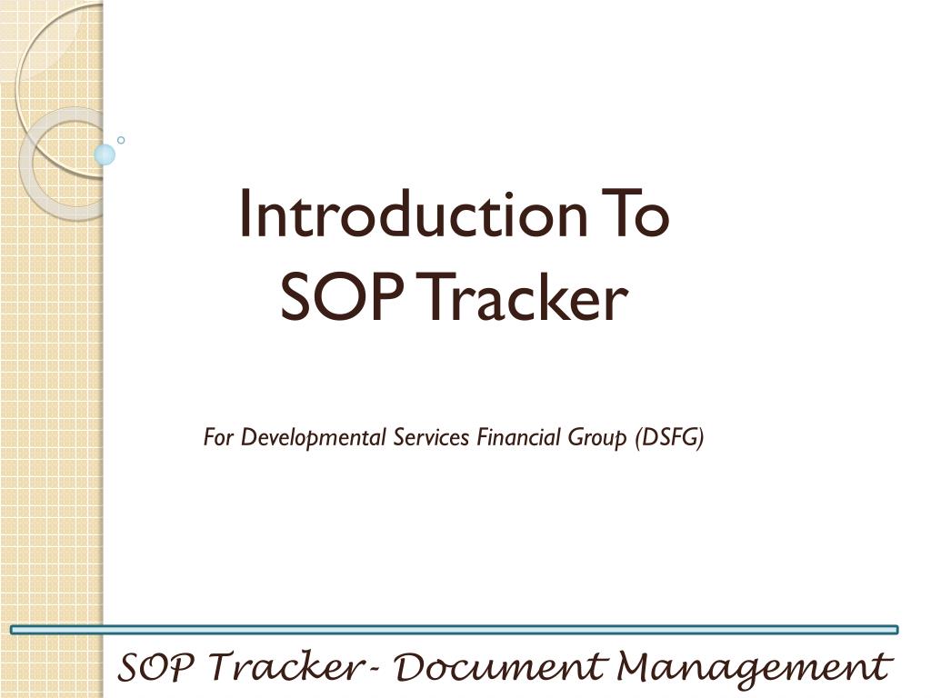 PPT - SOP Tracker- Document Management PowerPoint Presentation, free ...