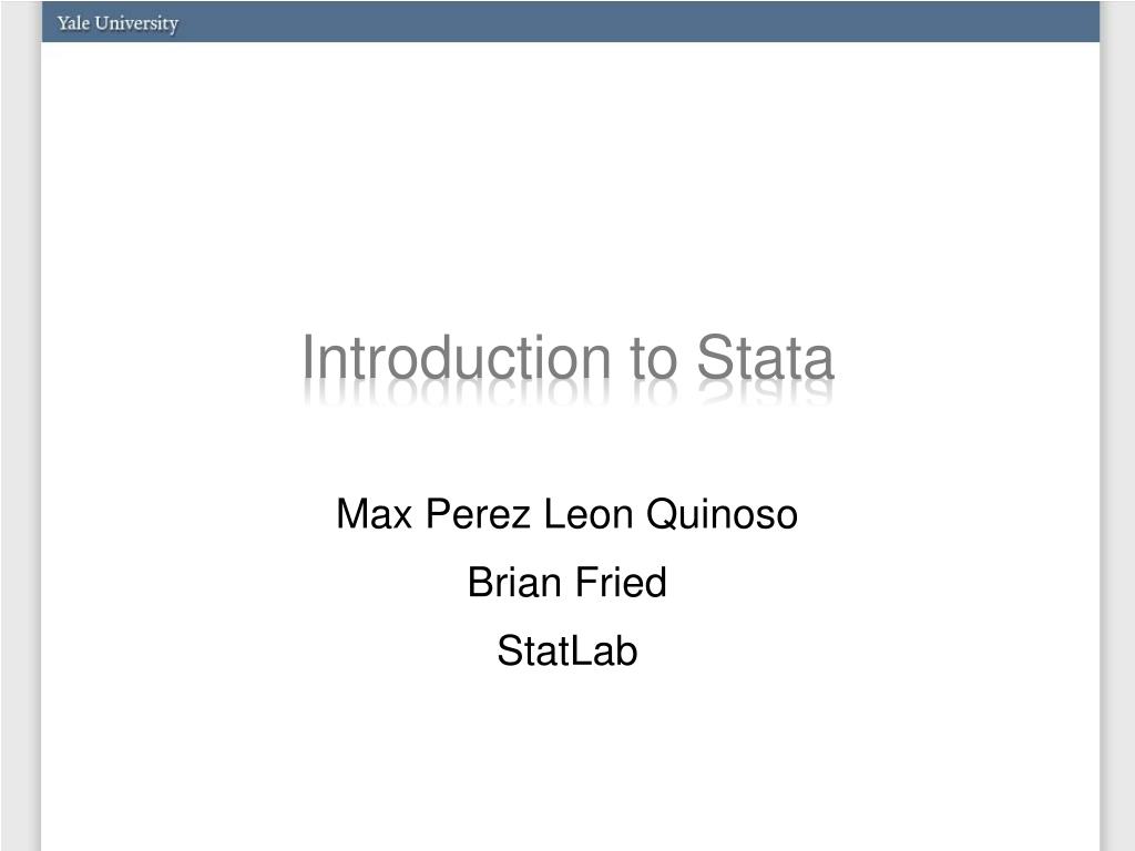PPT - Introduction to Stata PowerPoint Presentation, free download - ID ...