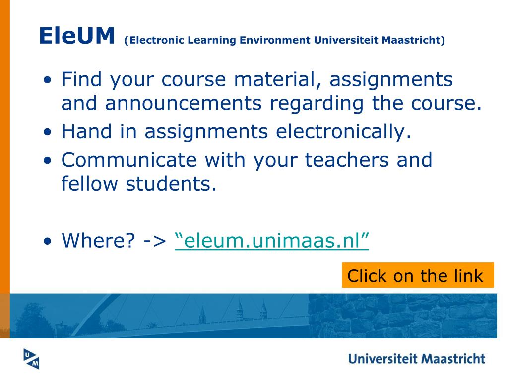 PPT - EleUM (Electronic Learning Environment Universiteit Maastricht ...