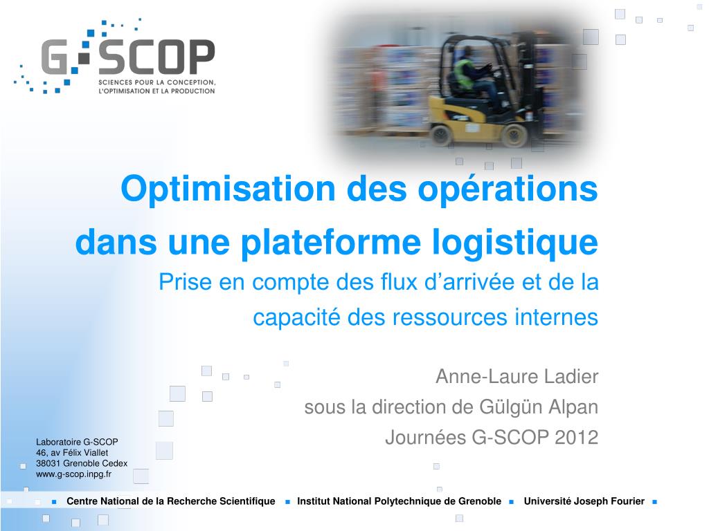 PPT - Optimisation des opérations dans une plateforme logistique ...