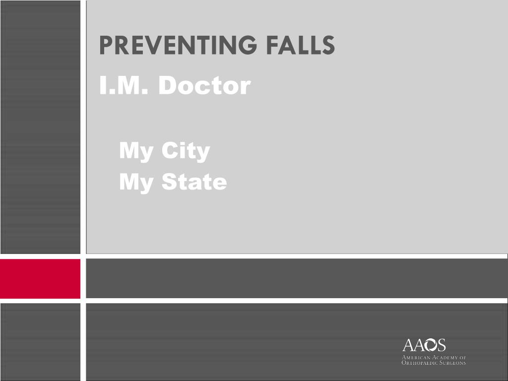 PPT - PREVENTING FALLS PowerPoint Presentation, free download - ID:4945559