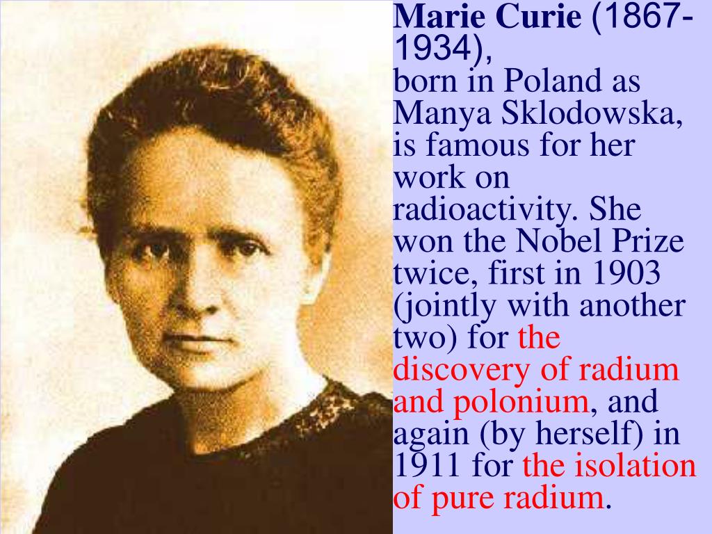 PPT - Marie Curie (1867-1934), PowerPoint Presentation, free download ...