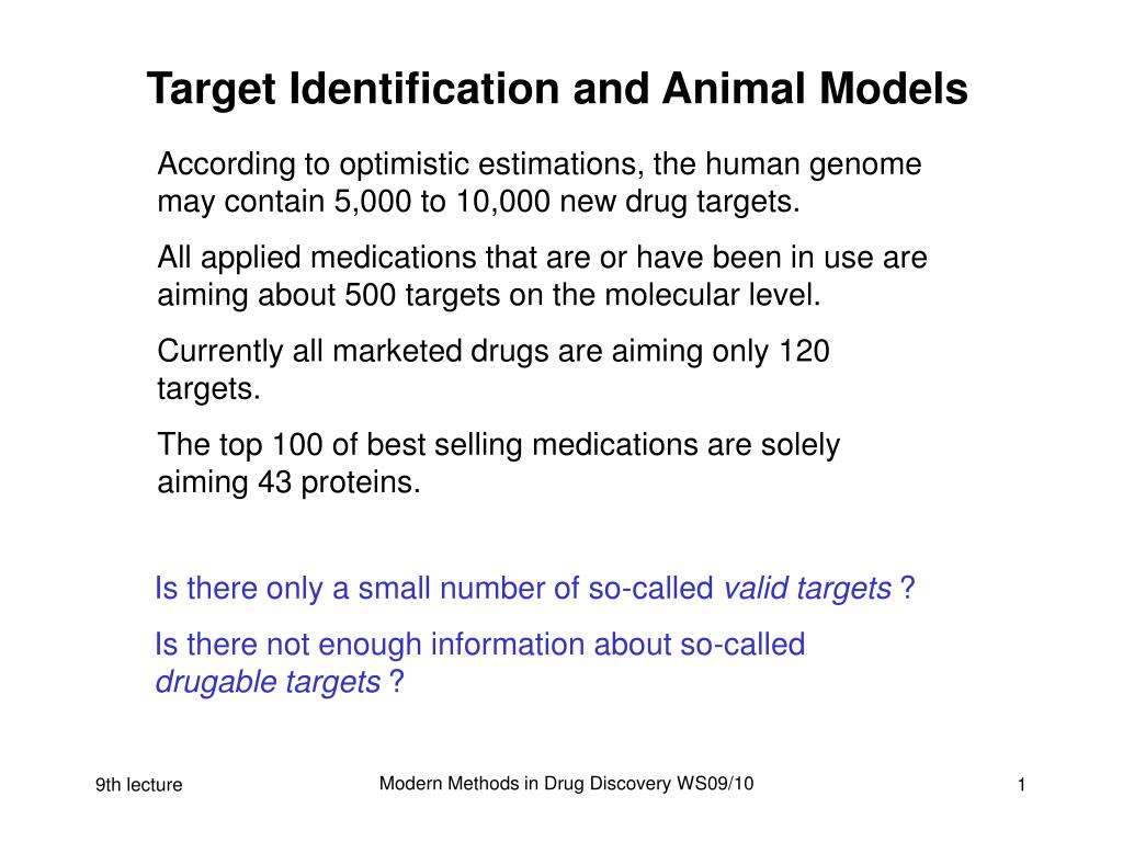 PPT - Target Identification and Animal Models PowerPoint Presentation ...