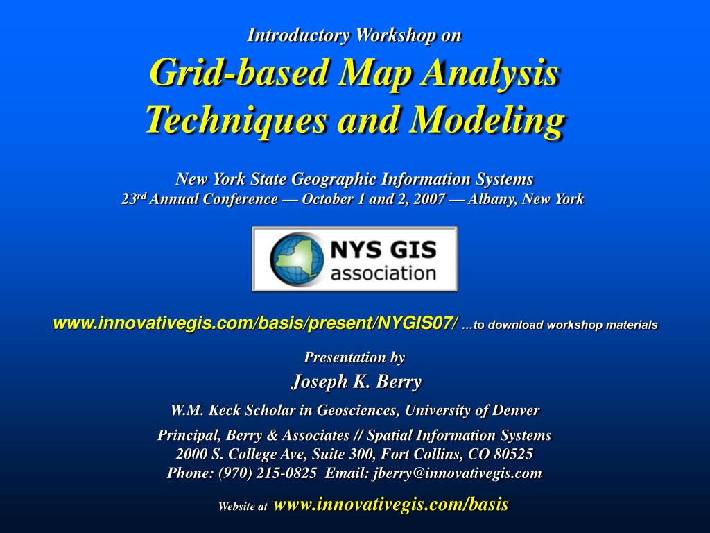 PPT - Introductory Workshop on Grid-based Map Analysis Techniques and Modeling PowerPoint ...