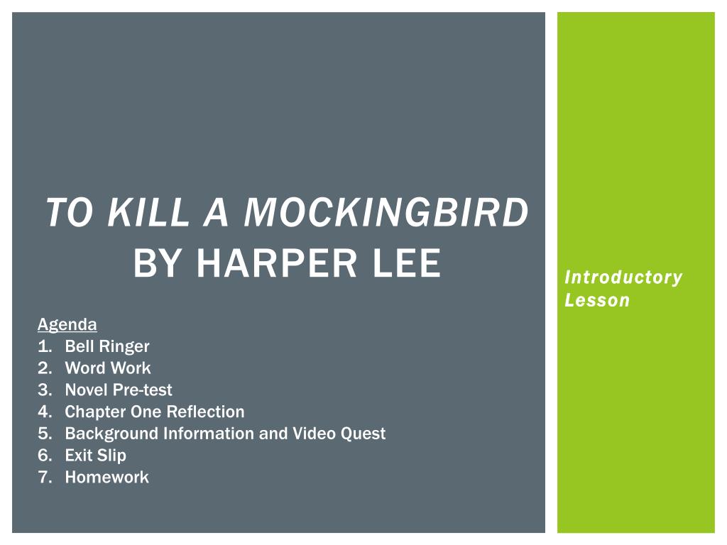 PPT - To Kill a Mockingbird by Harper Lee PowerPoint Presentation, free ...