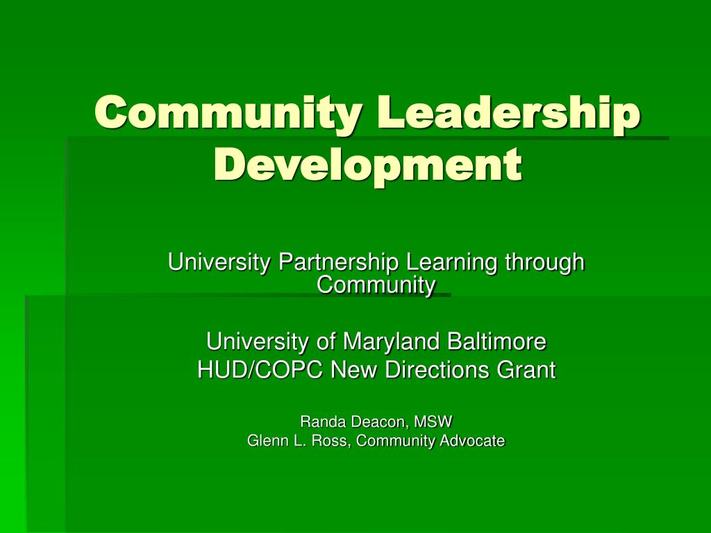 PPT - Community Leadership Development PowerPoint Presentation, free ...