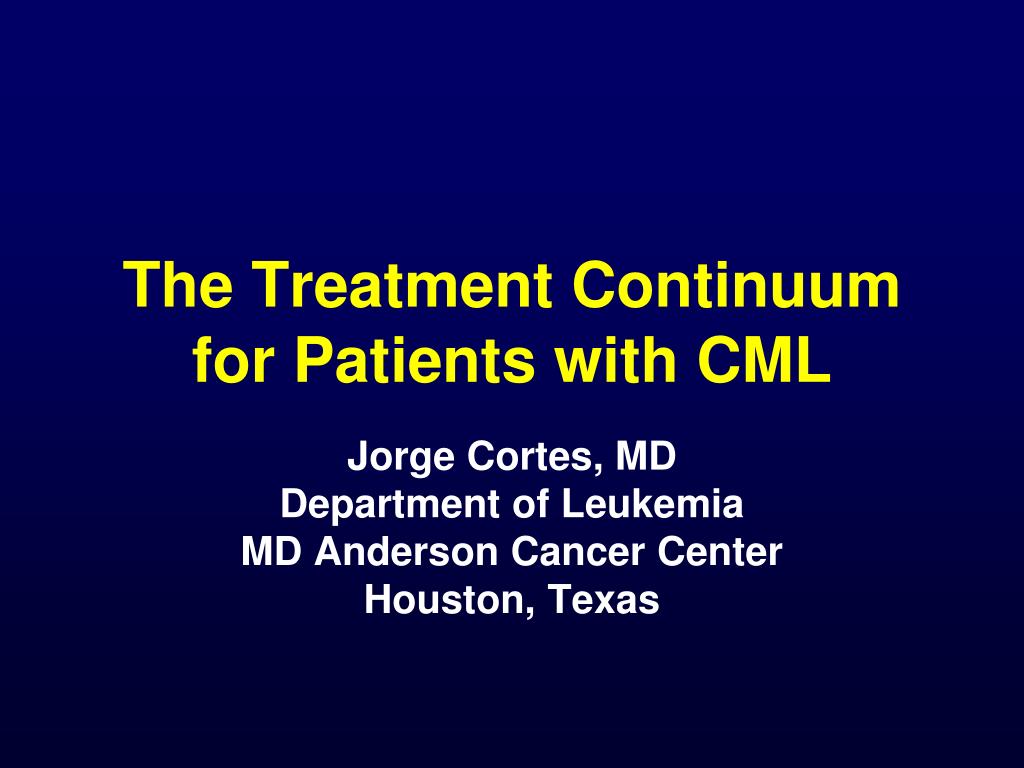 PPT - The Treatment Continuum for Patients with CML PowerPoint ...