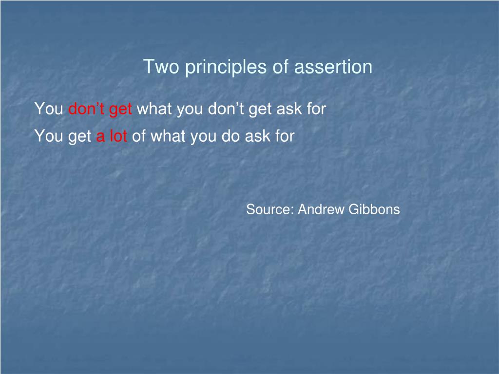 PPT - Two principles of assertion PowerPoint Presentation, free ...