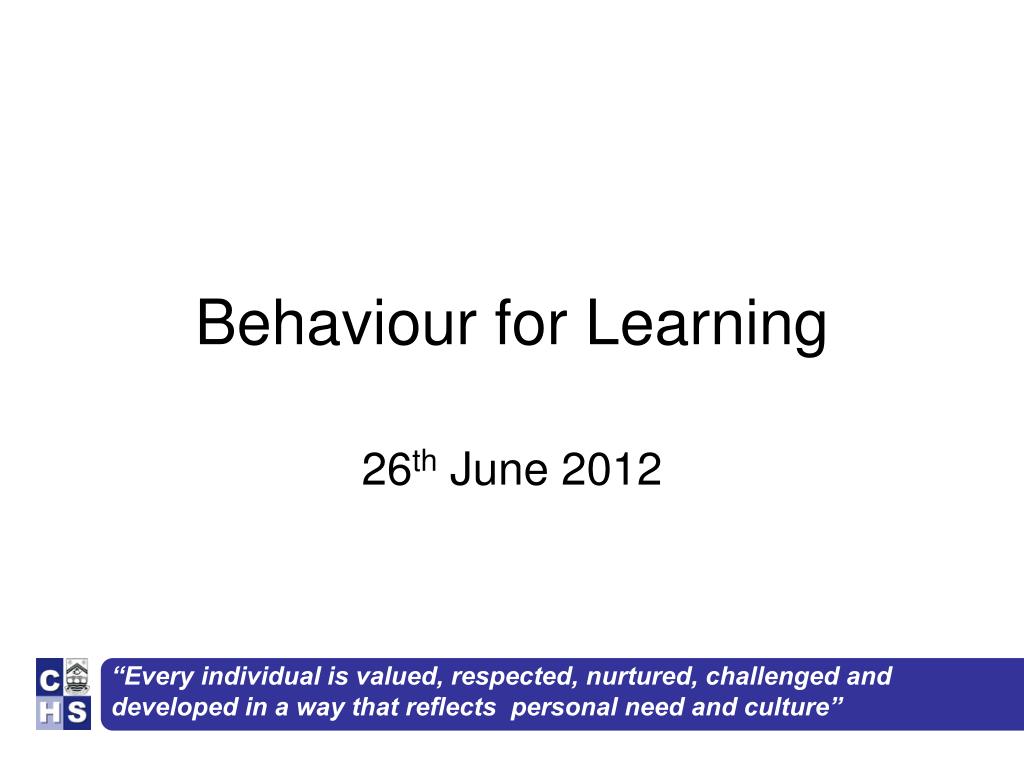 PPT - Behaviour for Learning PowerPoint Presentation, free download ...