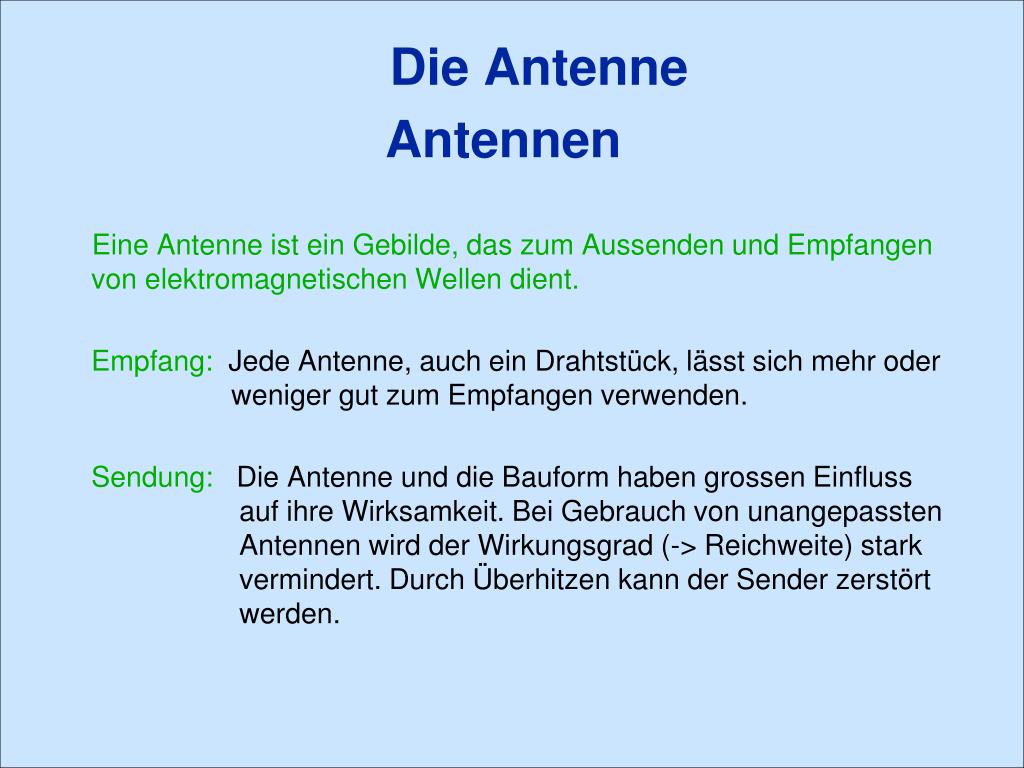 PPT - Die Antenne Antennen PowerPoint Presentation, free download - ID ...