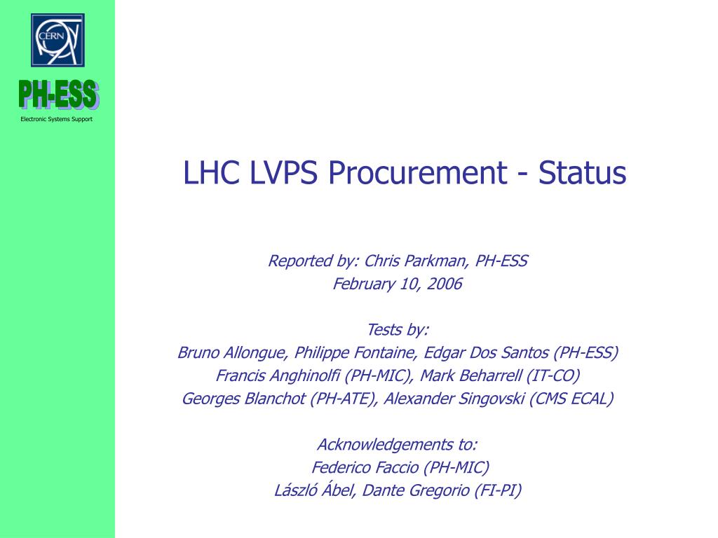 PPT - LHC LVPS Procurement - Status PowerPoint Presentation, free ...
