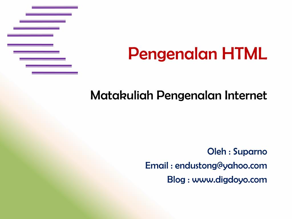 PPT - Pengenalan HTML PowerPoint Presentation, free download - ID:4969009