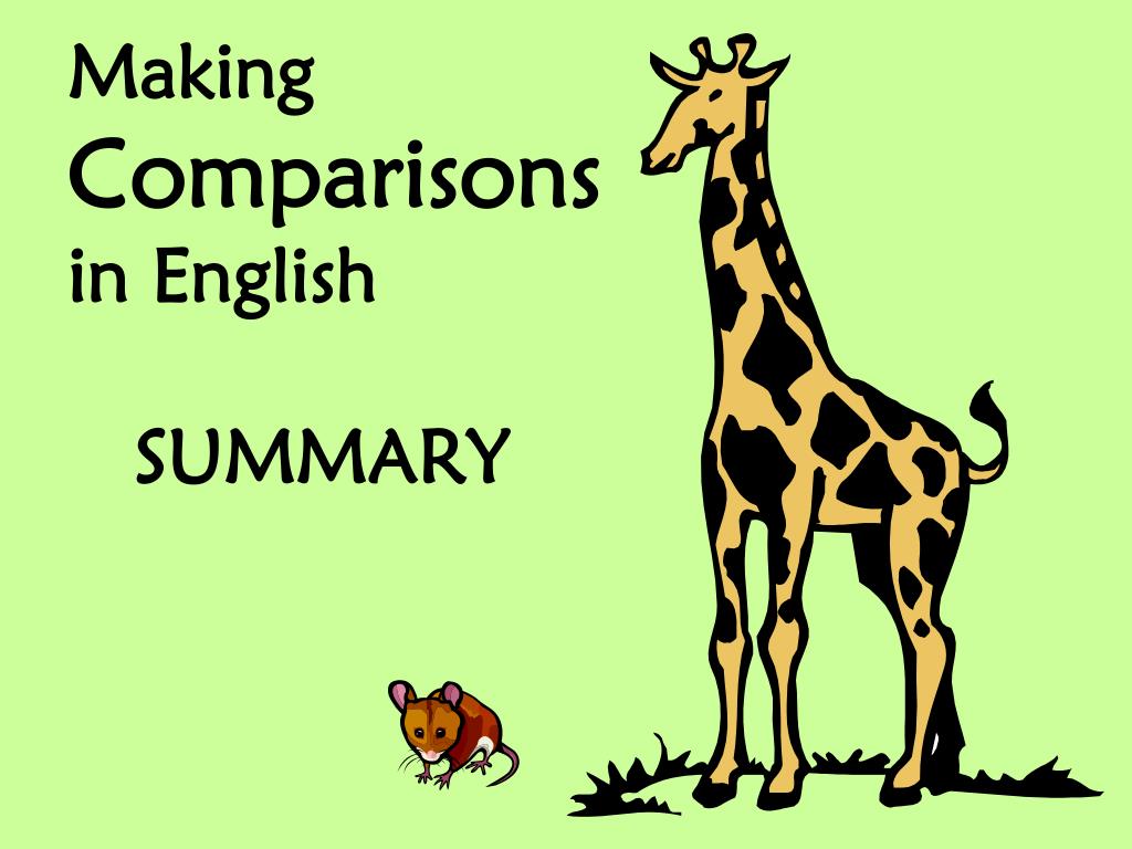 PPT - Making Comparisons in English SUMMARY PowerPoint Presentation ...