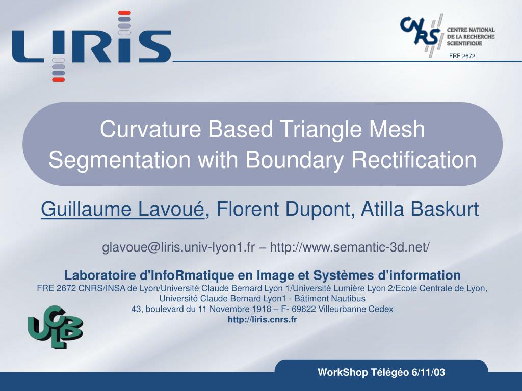 PPT - Curvature Based Triangle Mesh Segmentation with Boundary ...