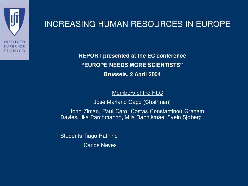 PPT - Increasing Human Resources in Europe: The Need for More ...