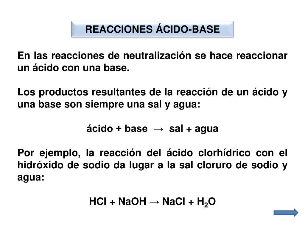 PPT - REACCIONES ÁCIDO-BASE PowerPoint Presentation, free download - ID ...