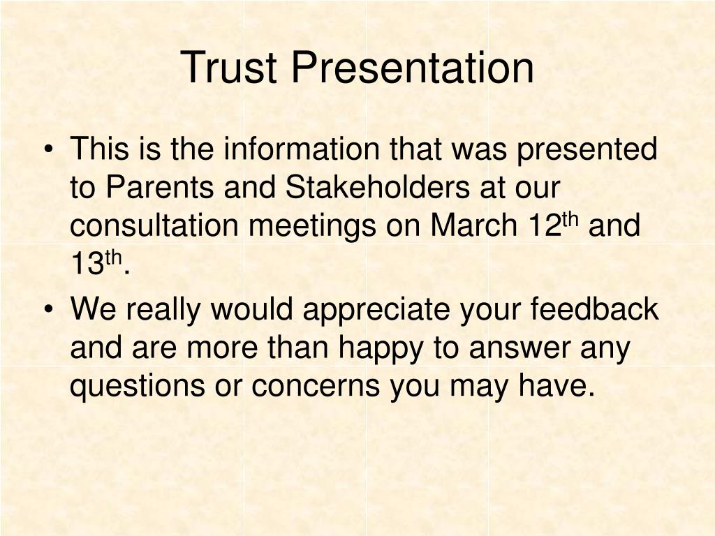 PPT - Trust Presentation PowerPoint Presentation, free download - ID ...