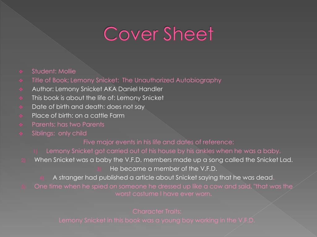 PPT - Cover Sheet PowerPoint Presentation, free download - ID:4988981