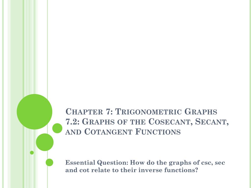 PPT - Chapter 7: Trigonometric Graphs 7.2: Graphs of the Cosecant ...