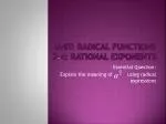 PPT - Radical Functions & Rational Exponents PowerPoint Presentation ...