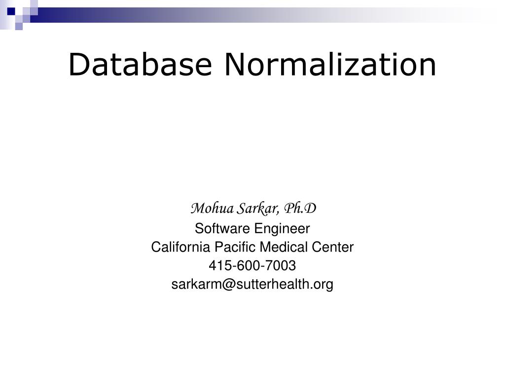 PPT - Database Normalization PowerPoint Presentation, free download ...