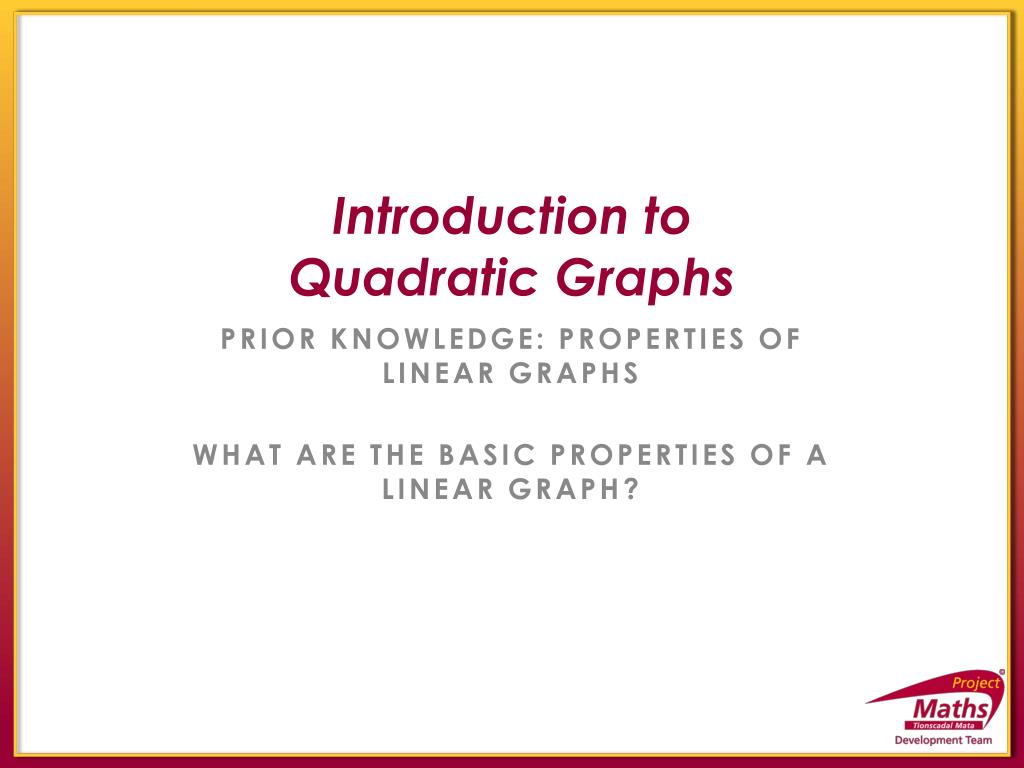 PPT - Introduction to Quadratic Graphs PowerPoint Presentation, free ...