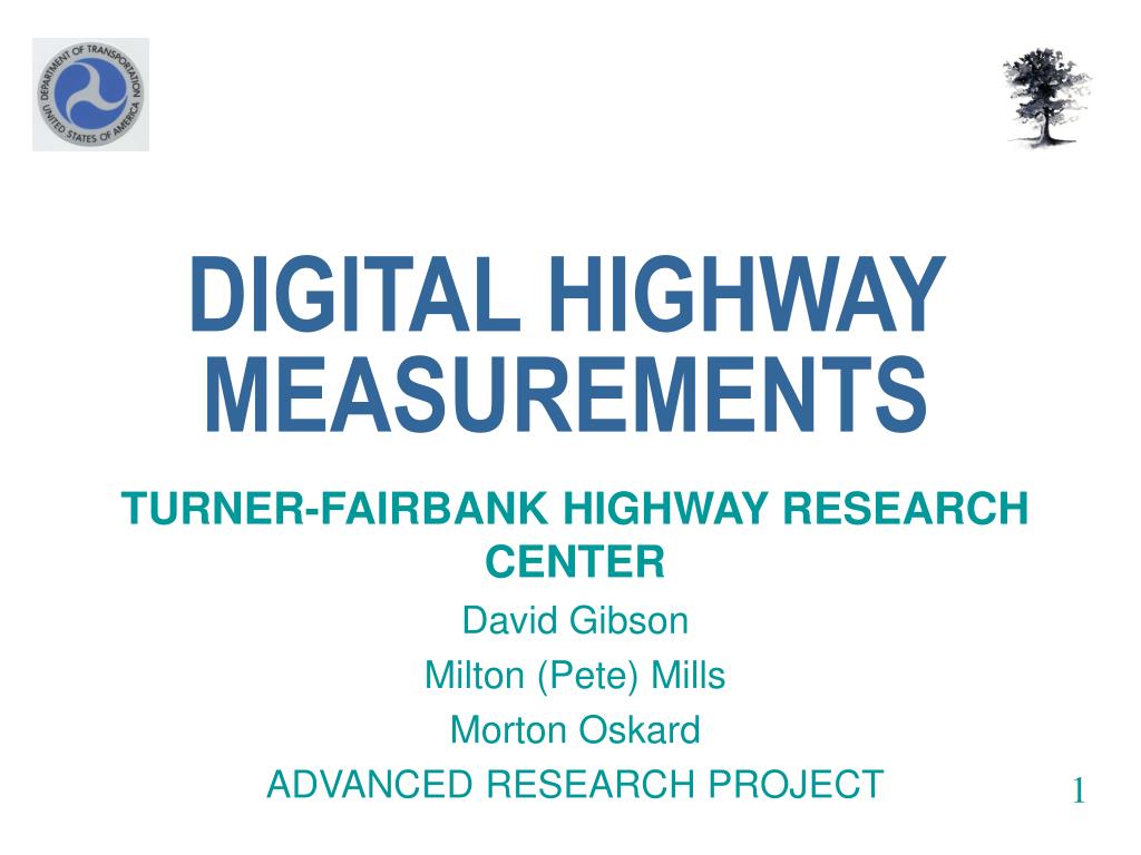 PPT - DIGITAL HIGHWAY MEASUREMENTS PowerPoint Presentation, free ...