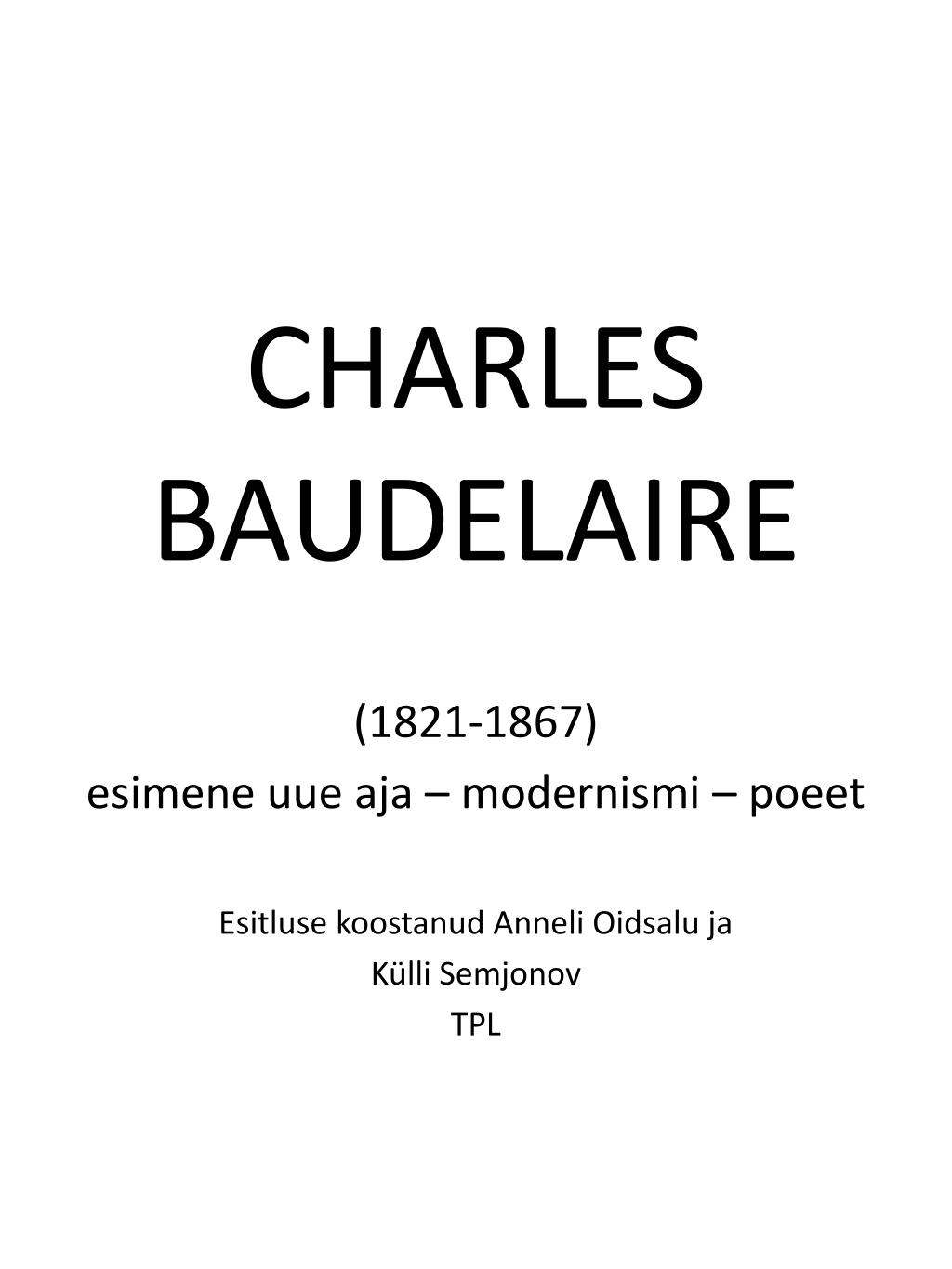 PPT - CHARLES BAUDELAIRE PowerPoint Presentation, free download - ID ...