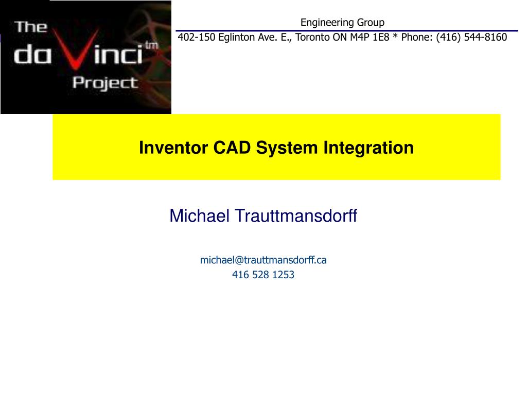 PPT - Inventor CAD System Integration PowerPoint Presentation, free ...